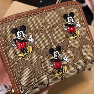 Coach | Bags | Disney X Coach Small Zip Around Wallet In Signature ...